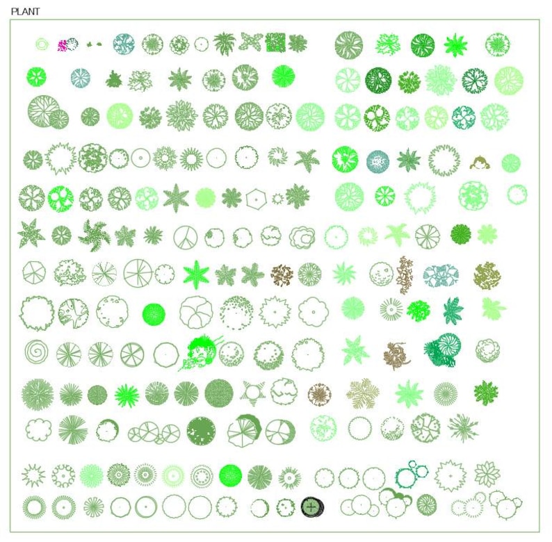 Color Tree Bundle Dwg and DXF Tree, Plant Blocks Templates for Designer ...