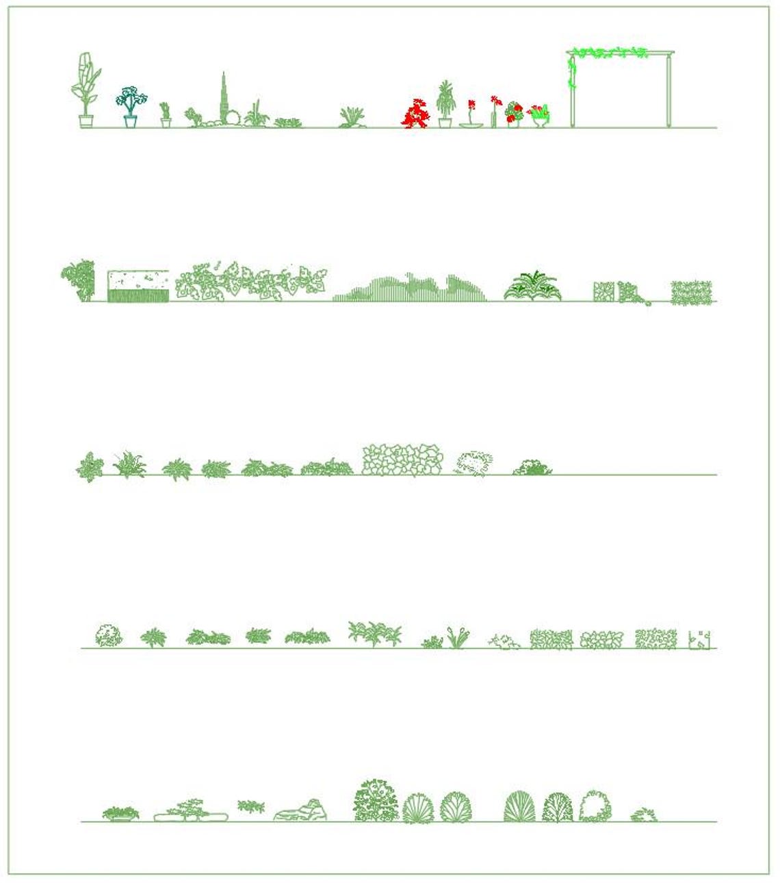 Color Tree Bundle Dwg and DXF Tree, Plant Blocks Templates for Designer ...