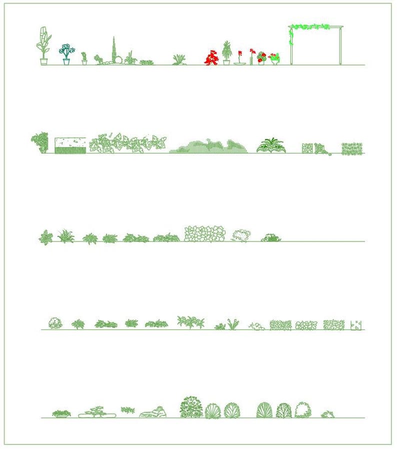 Color Tree Bundle Dwg and DXF Tree, Plant Blocks Templates for Designer ...