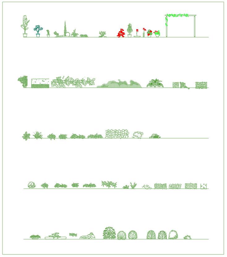 Color Tree Bundle Dwg and DXF Tree, Plant Blocks Templates for Designer ...