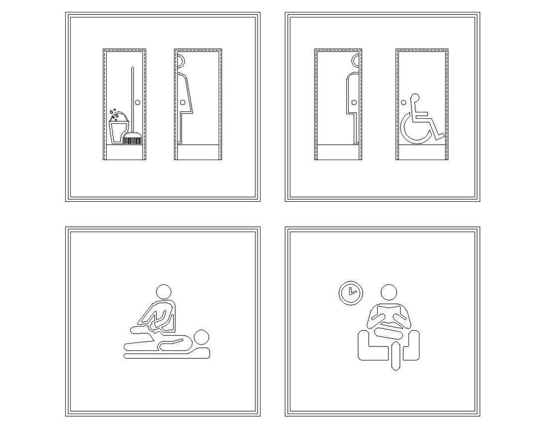 Door Icons, Restroom,disabled Toilet Symbol,cleaing,first Aid,waiting ...
