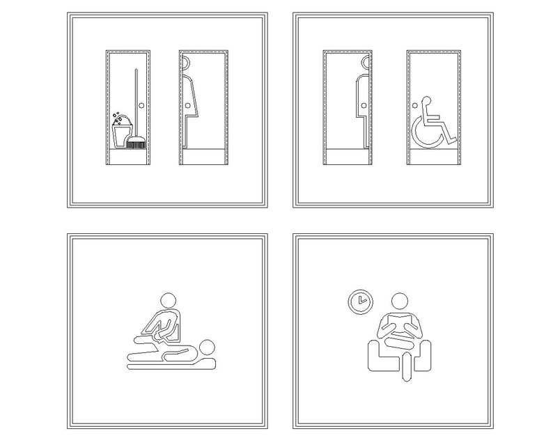 Door Icons, Restroom,disabled Toilet Symbol,cleaing,first Aid,waiting ...
