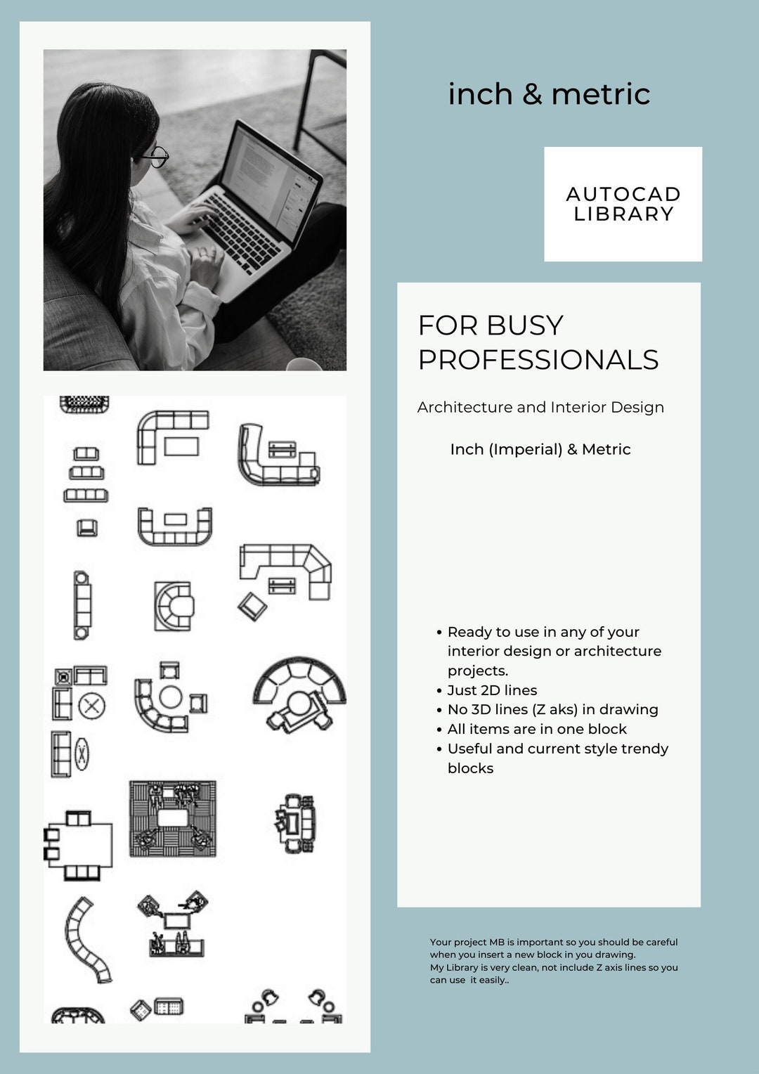 Autocad Huge Library Blocks Metric and Inch imperial Mega 2D Block ...