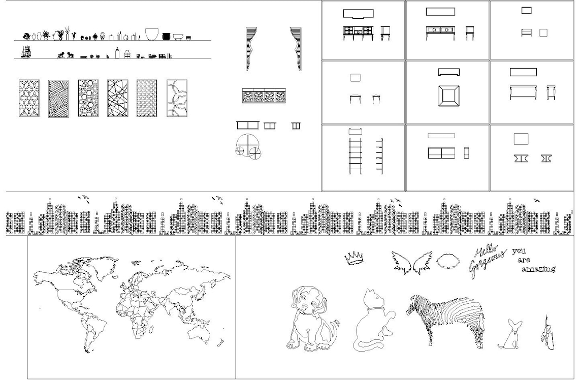 Autocad Huge Library Blocks Metric and Inch (imperial) Mega 2D Block ...