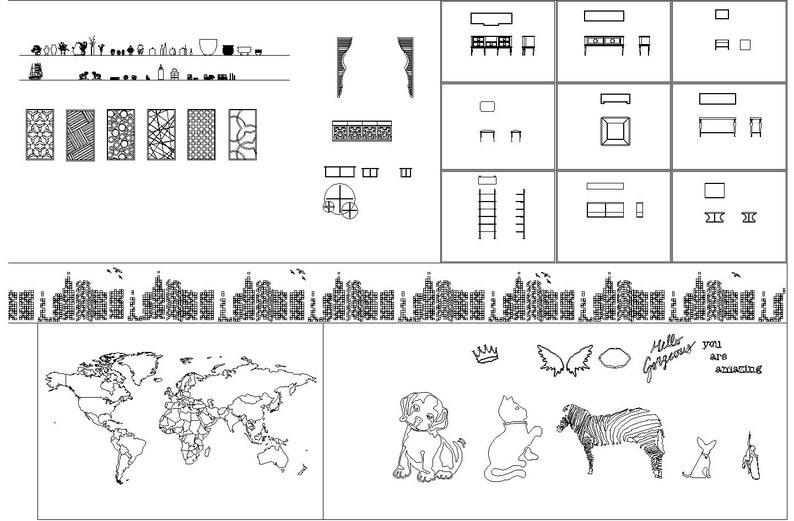 Autocad Huge Library Blocks Metric and Inch (imperial) Mega 2D Block ...