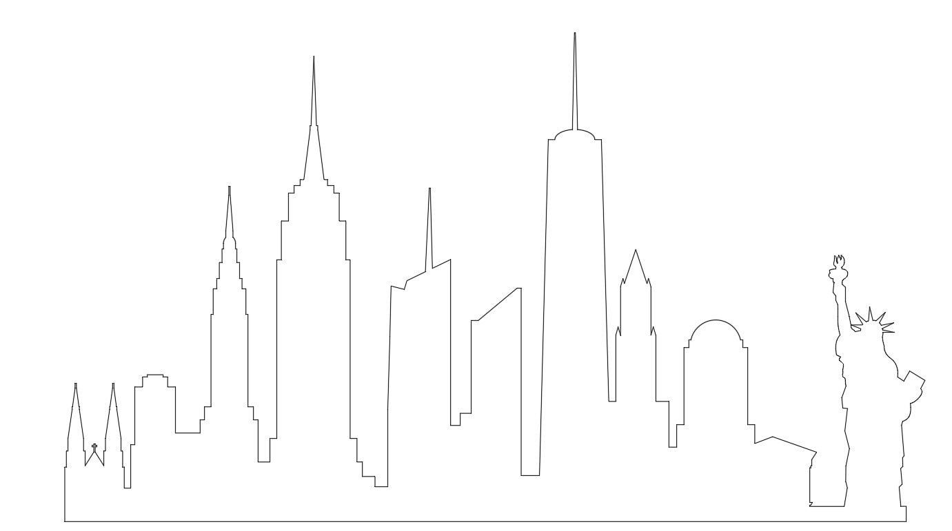 New York Skyline Dxf, NYC Skyline Svg Clipart, New York City SVG ...