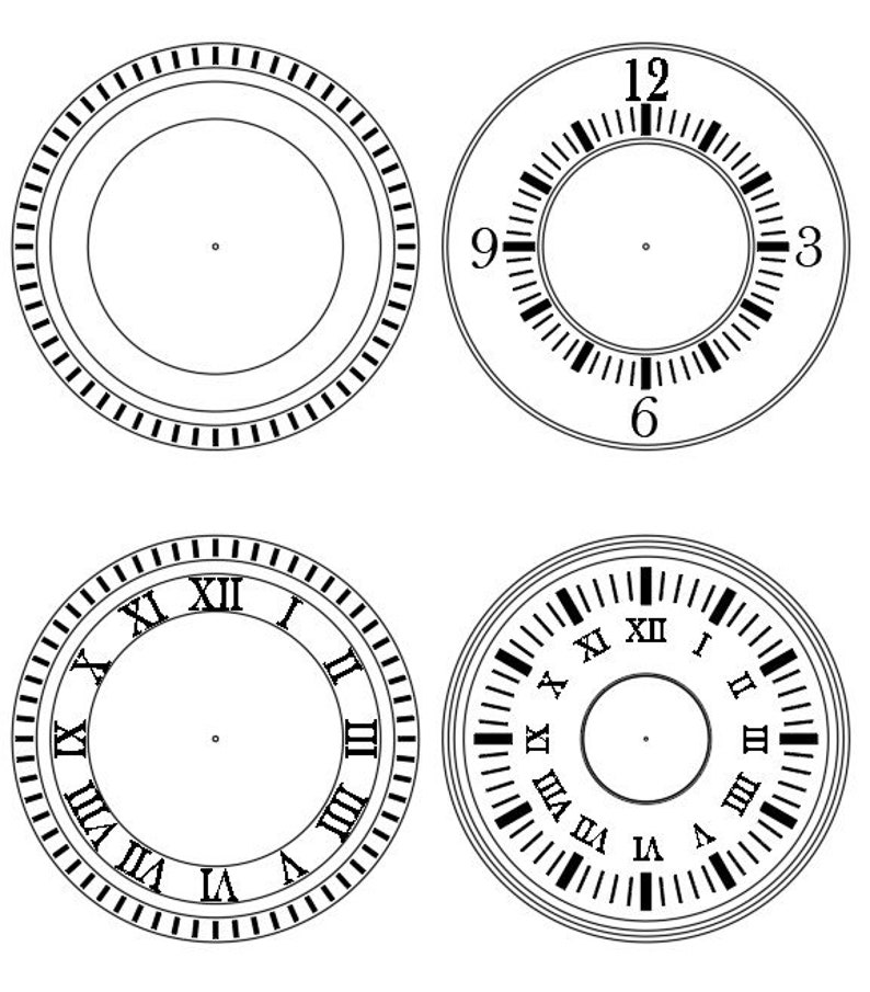 Paquete de esferas de reloj DXF, Svg, Dwg, Pdf, imágenes prediseñadas ...