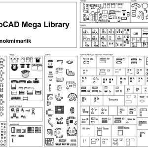 Autocad Huge Library Blocks Metric and Inch (imperial) Mega 2D Block ...