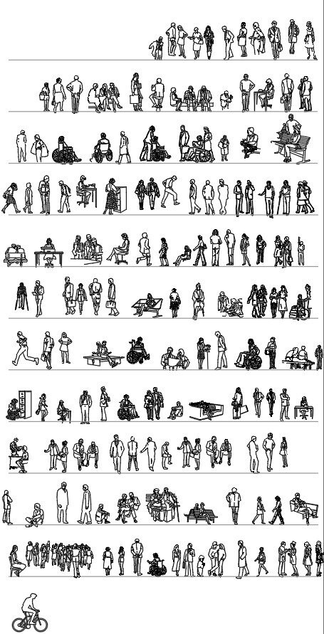 Human Vector Blocks Templates Drawings for Interior Designers ...