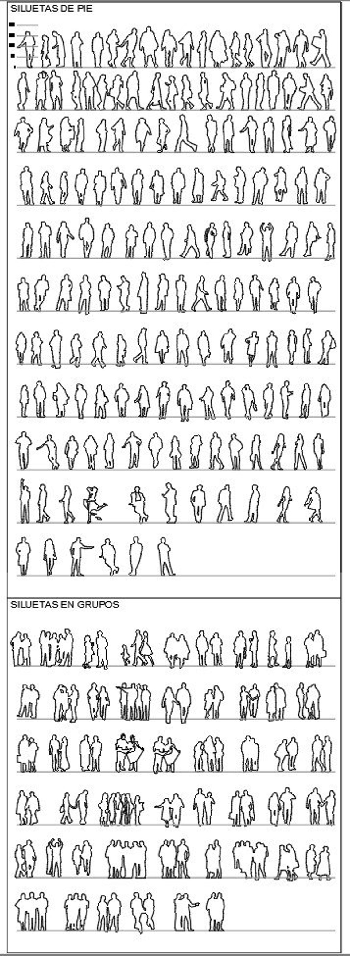 Human Vector Blocks Templates Drawings for Interior Designers ...