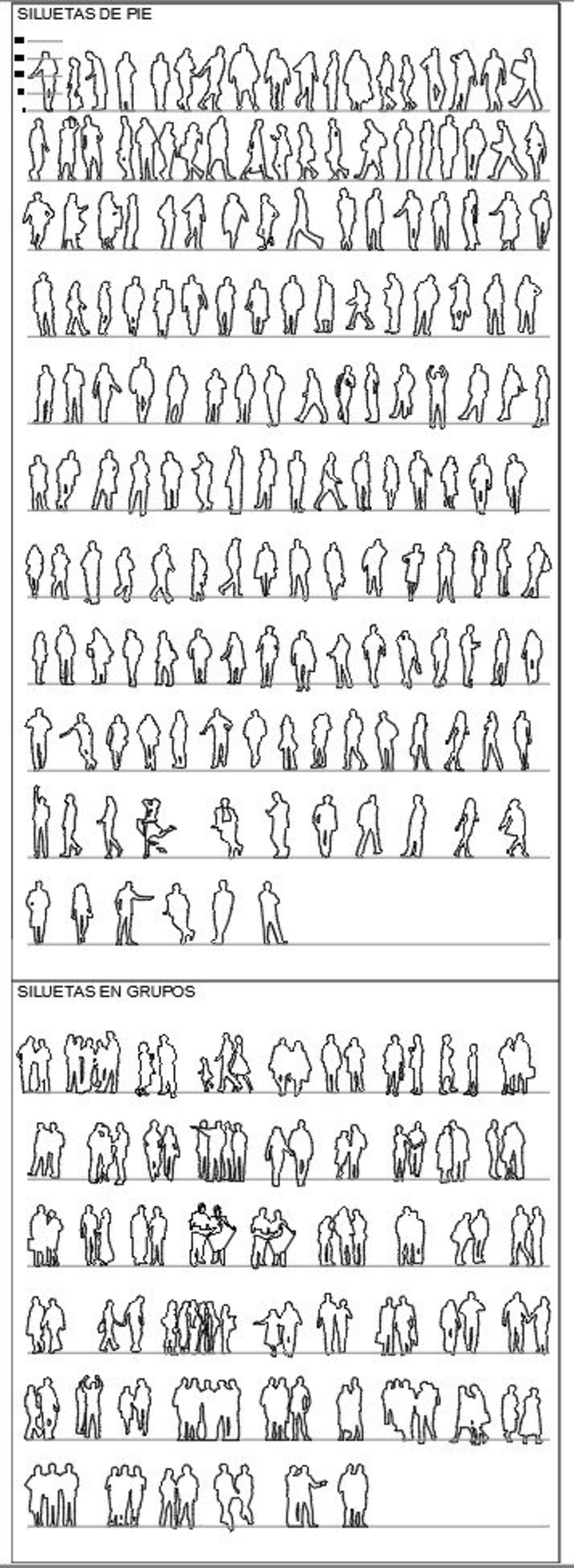 Human Vector Blocks Templates Drawings for Interior Designers ...