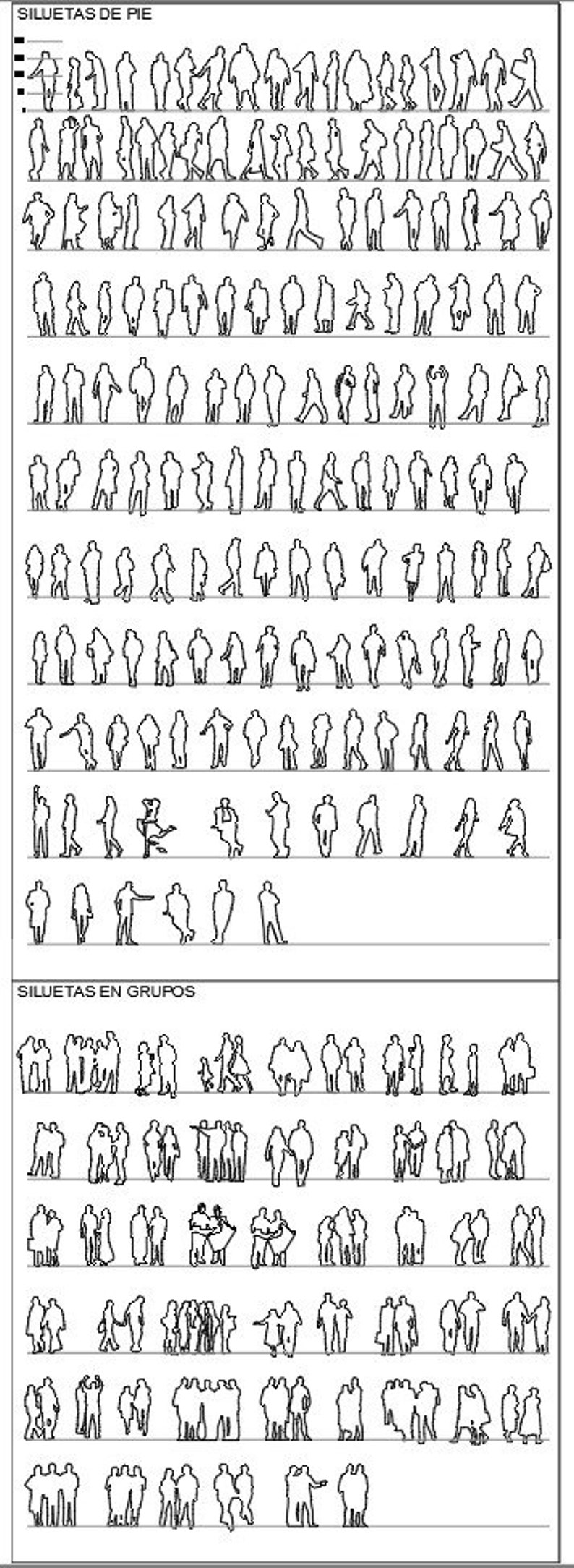 Human Vector Blocks Templates Drawings for Interior Designers ...