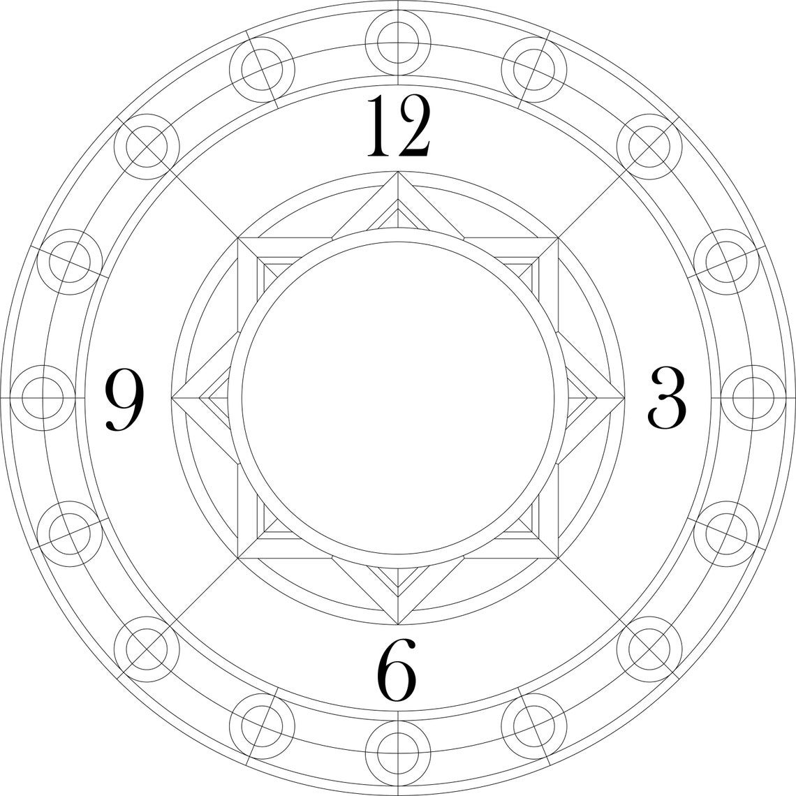 4 Clock Face Bundle 3 DOLAR! Svg,dwg,dxf,pdf, Clock Clipart, Wall Clock ...