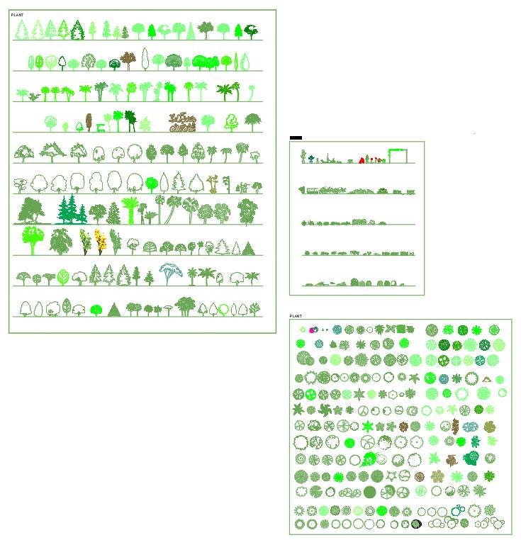 Color Tree Bundle Dwg and DXF Tree, Plant Blocks Templates for Designer ...