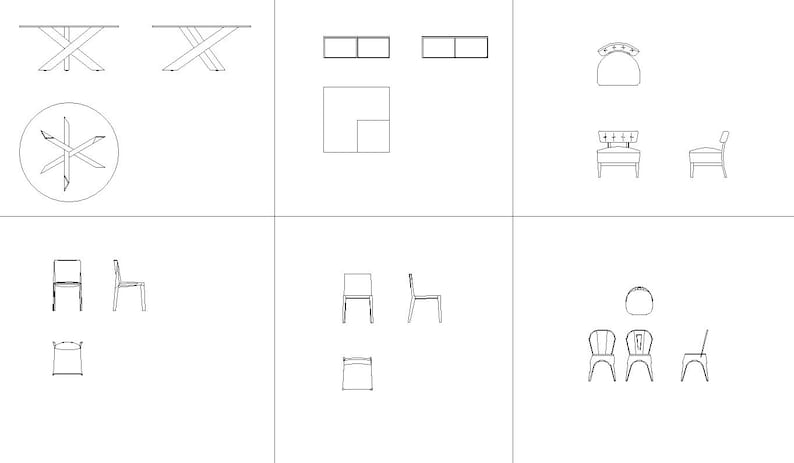 Livingroom Blocks, Furniture, Chair, Sofa, Coffee Table 2D Blocks for ...