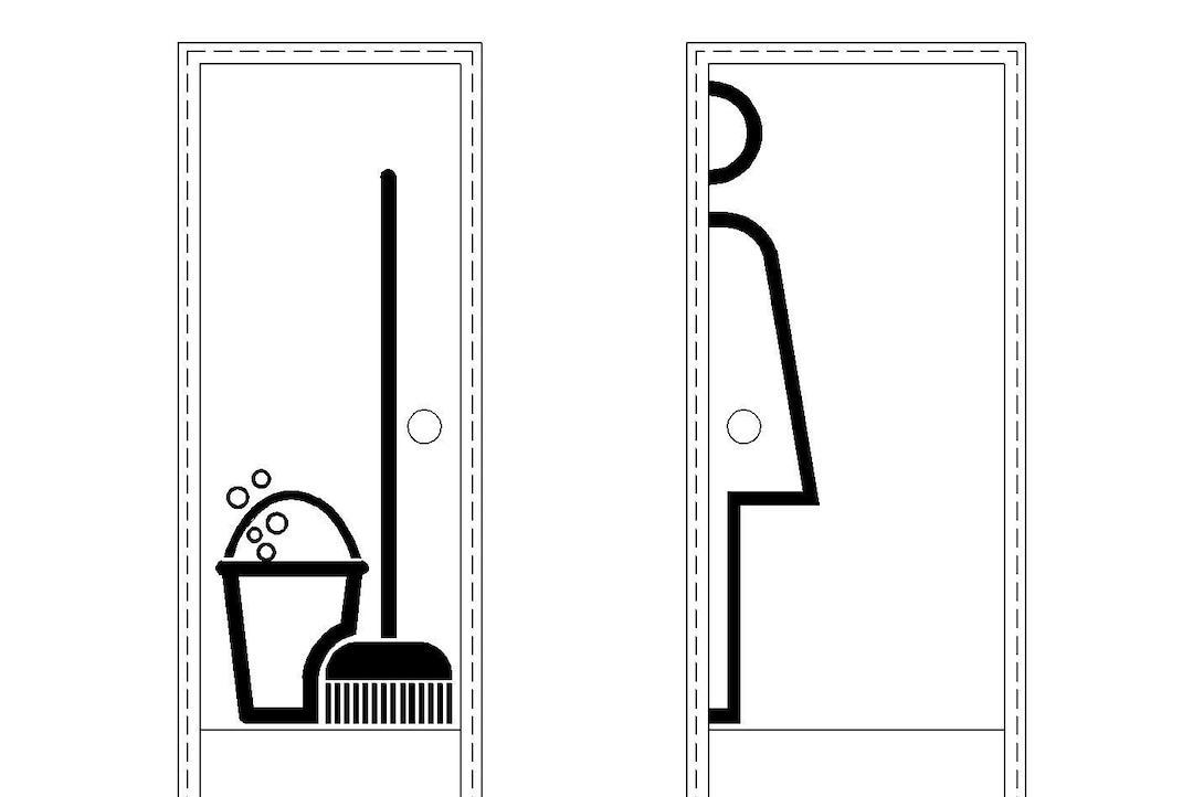Restroom Door Icons, Toilet Symbols Autocad, Pdf, Dxf, Dwg - Etsy