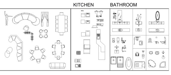 DWG Basic Autocad Set for House Interiorbegining Blocks for - Etsy