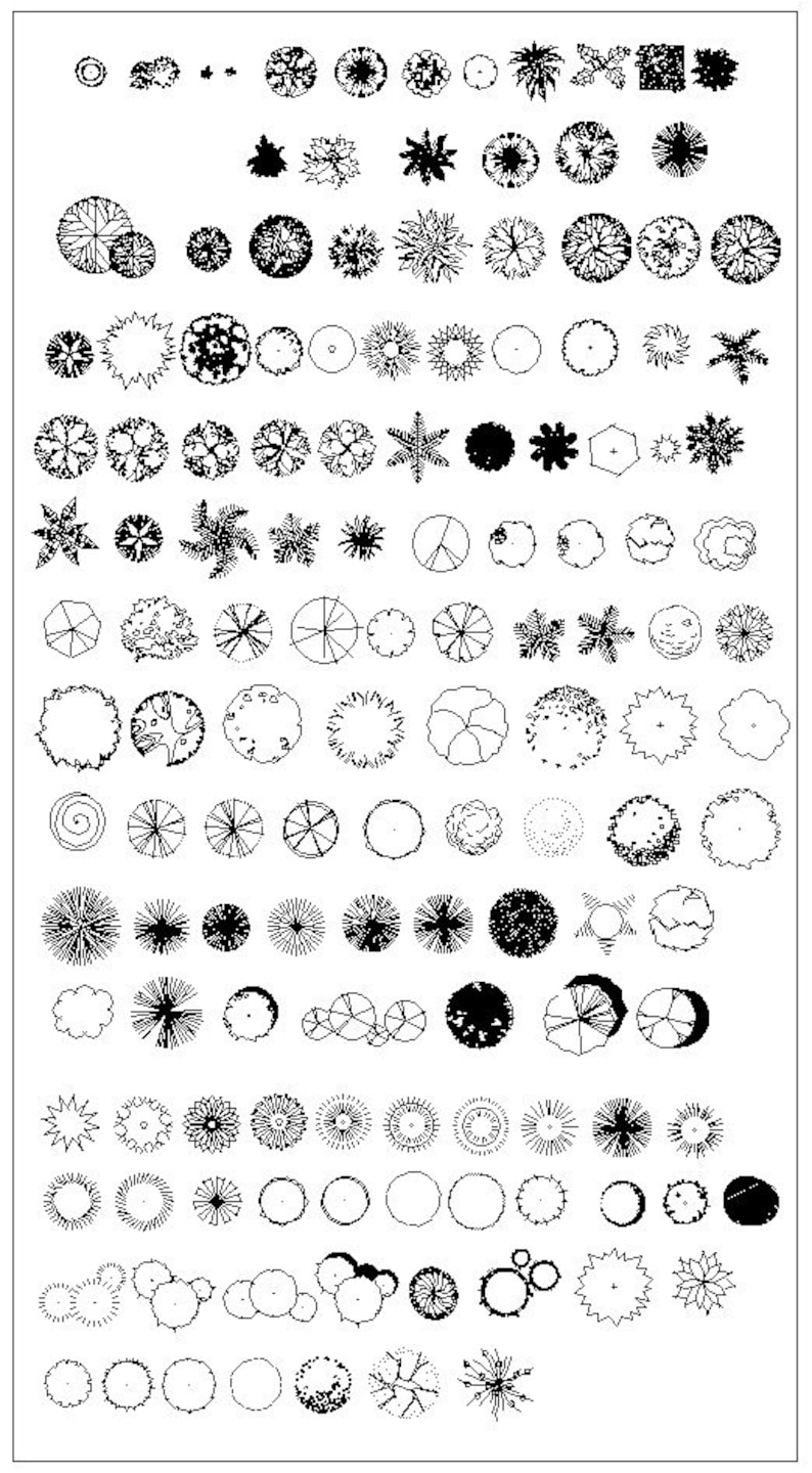 Tree Bundle DXF Tree,plant Blocks Templates for Designer Architectures ...