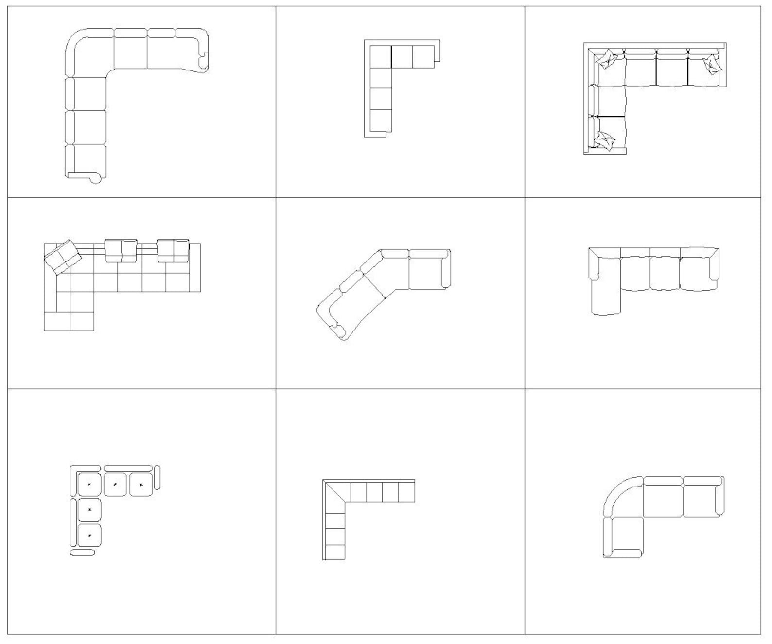 Livingroom Blocks, Furniture, Chair, Sofa, Coffee Table 2D Blocks for ...