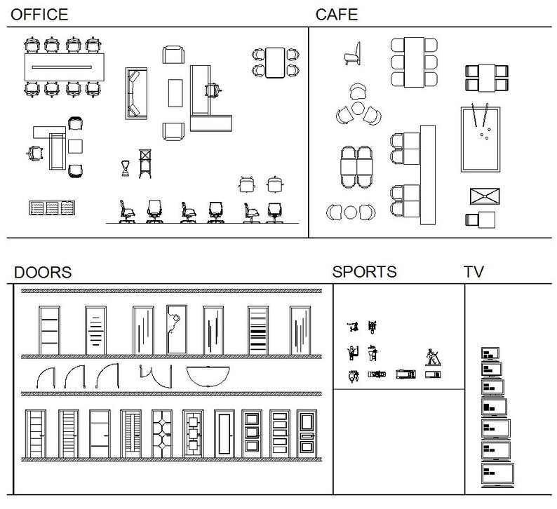 Huge Library Blocks Autocad 2D DWG Bundle for Interior - Etsy