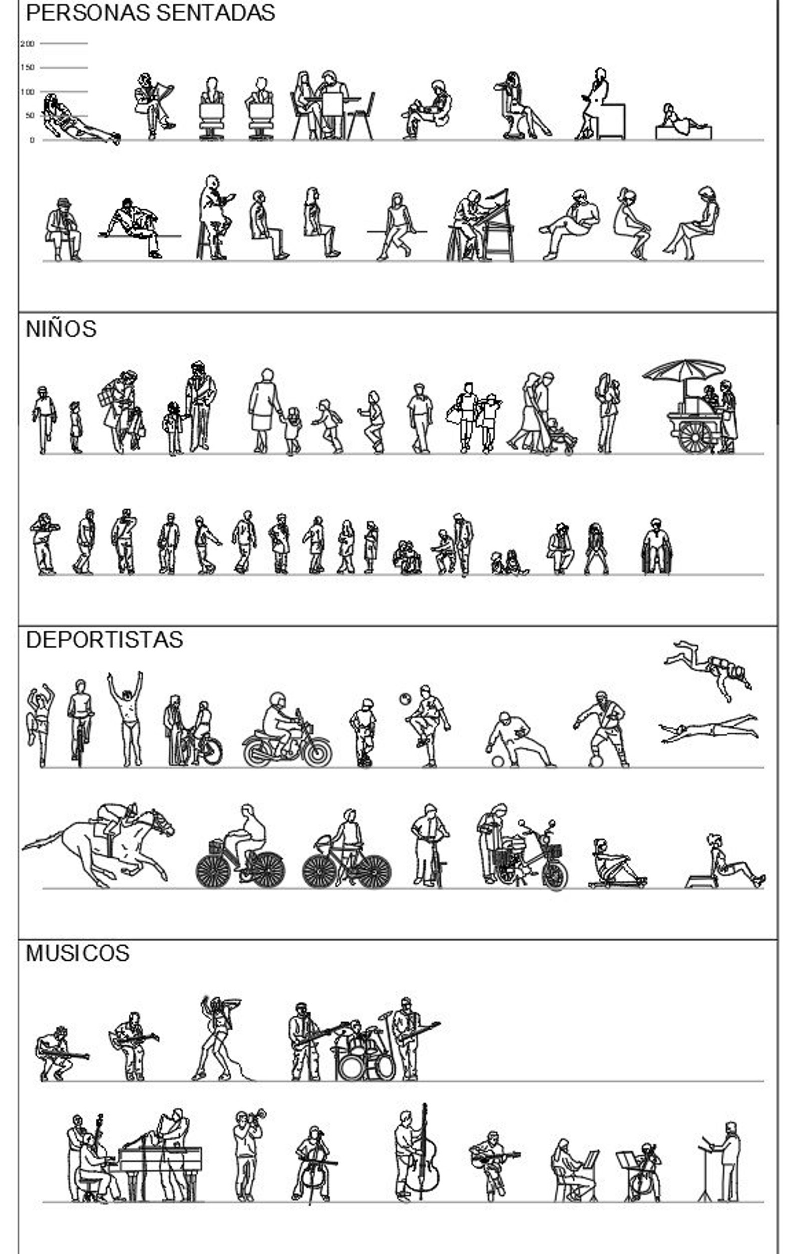 Human Vector Blocks Templates Drawings for Interior Designers ...