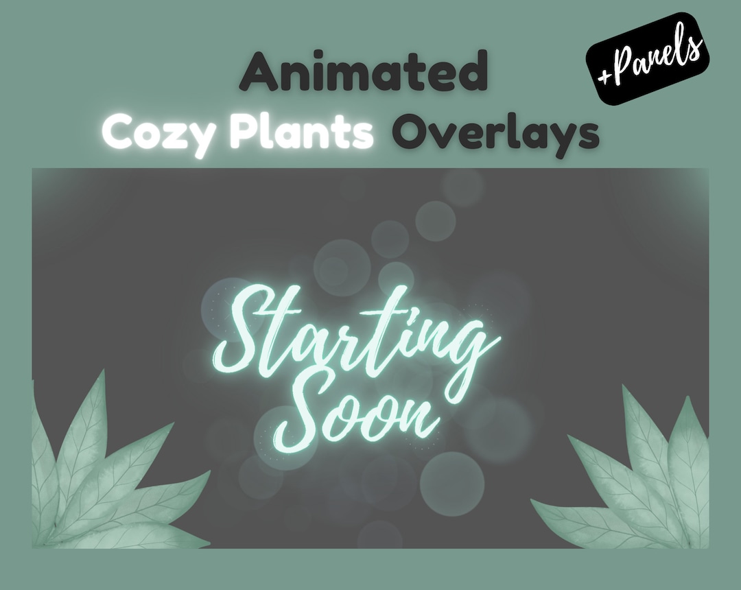 Animated Cozy Plants Twitch Overlays With Panels - Cute Cozy Modern ...