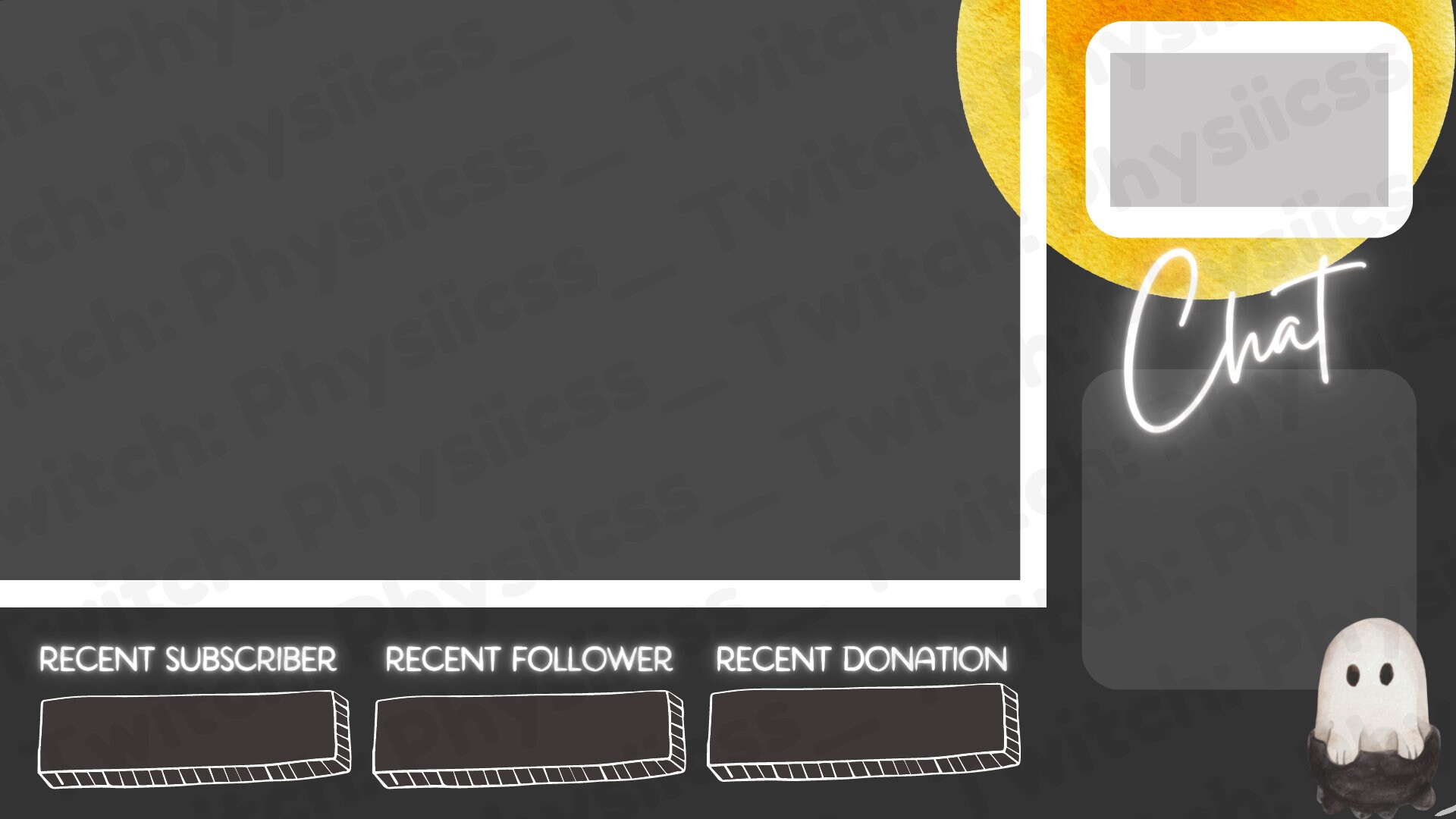 Cute Halloween Overlays Cute Ghost Overlay Simple Overlay, Cozy Twitch ...