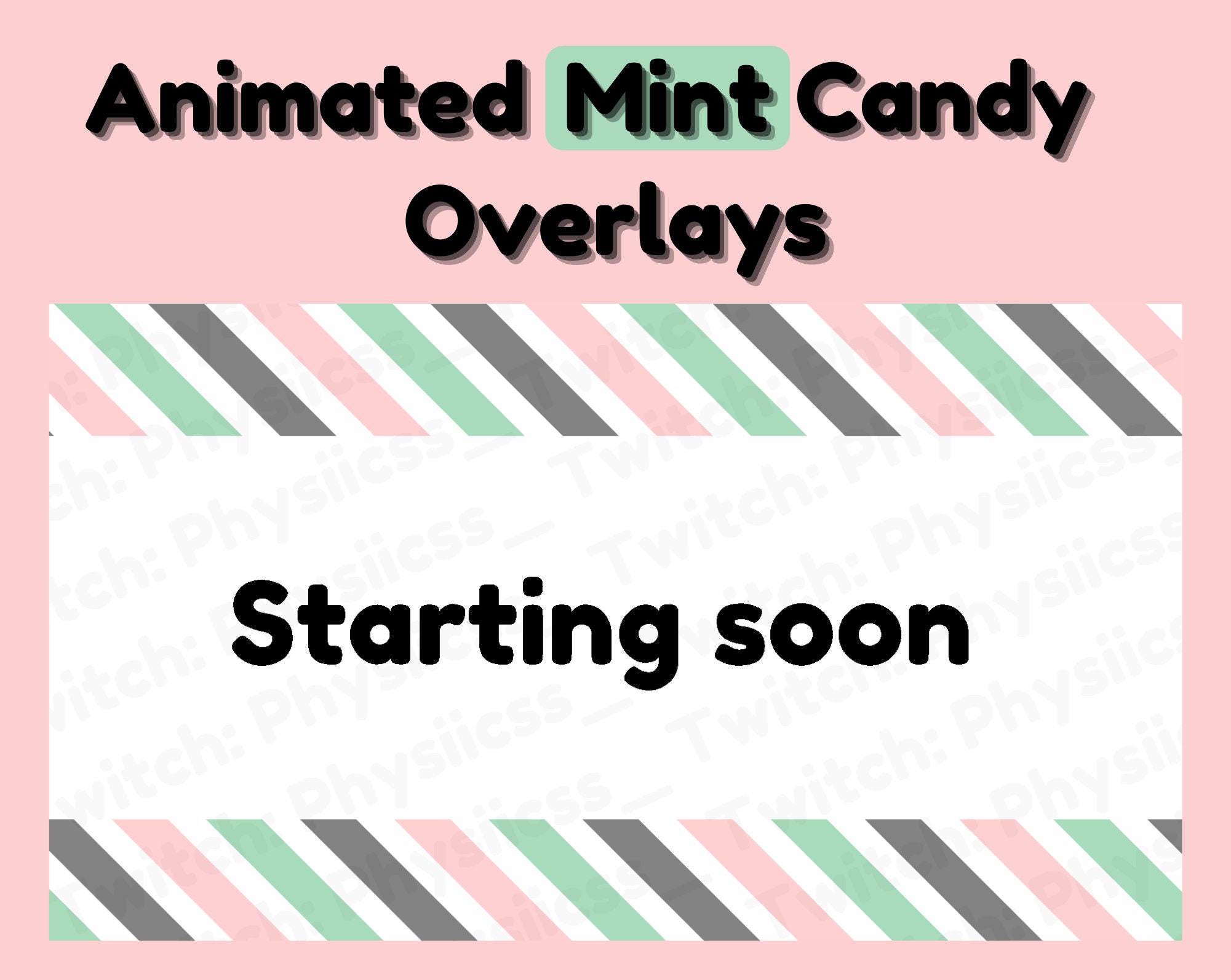Animated Mint Candy Screen Overlays Green, Pink , Gray, Cute and Simple ...