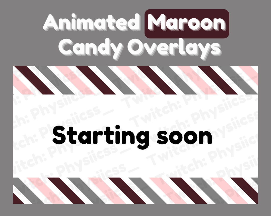 Animated Maroon Candy Screen Overlays - Maroon, Pink , Gray, Cute ...