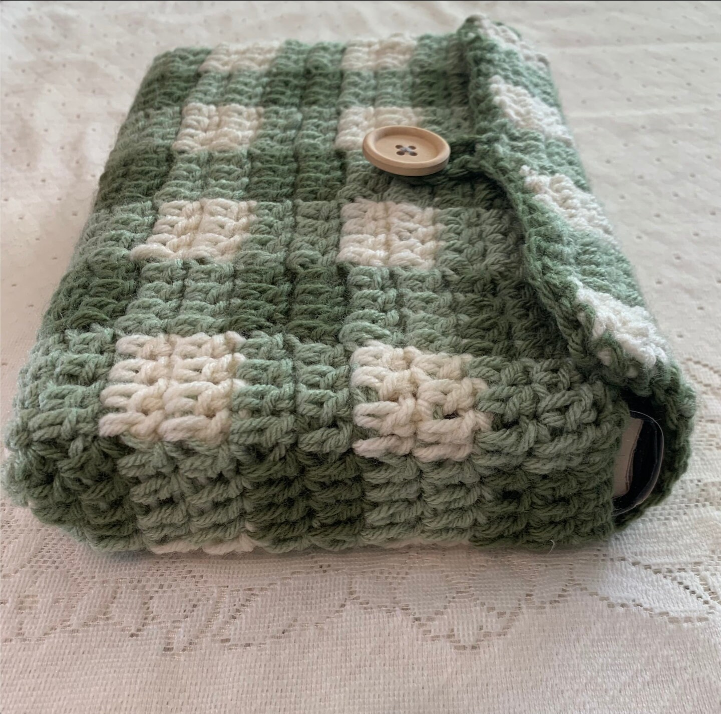 Crochet Book Bag Sage-green Book Pouch Pink Book Sleeve | Etsy