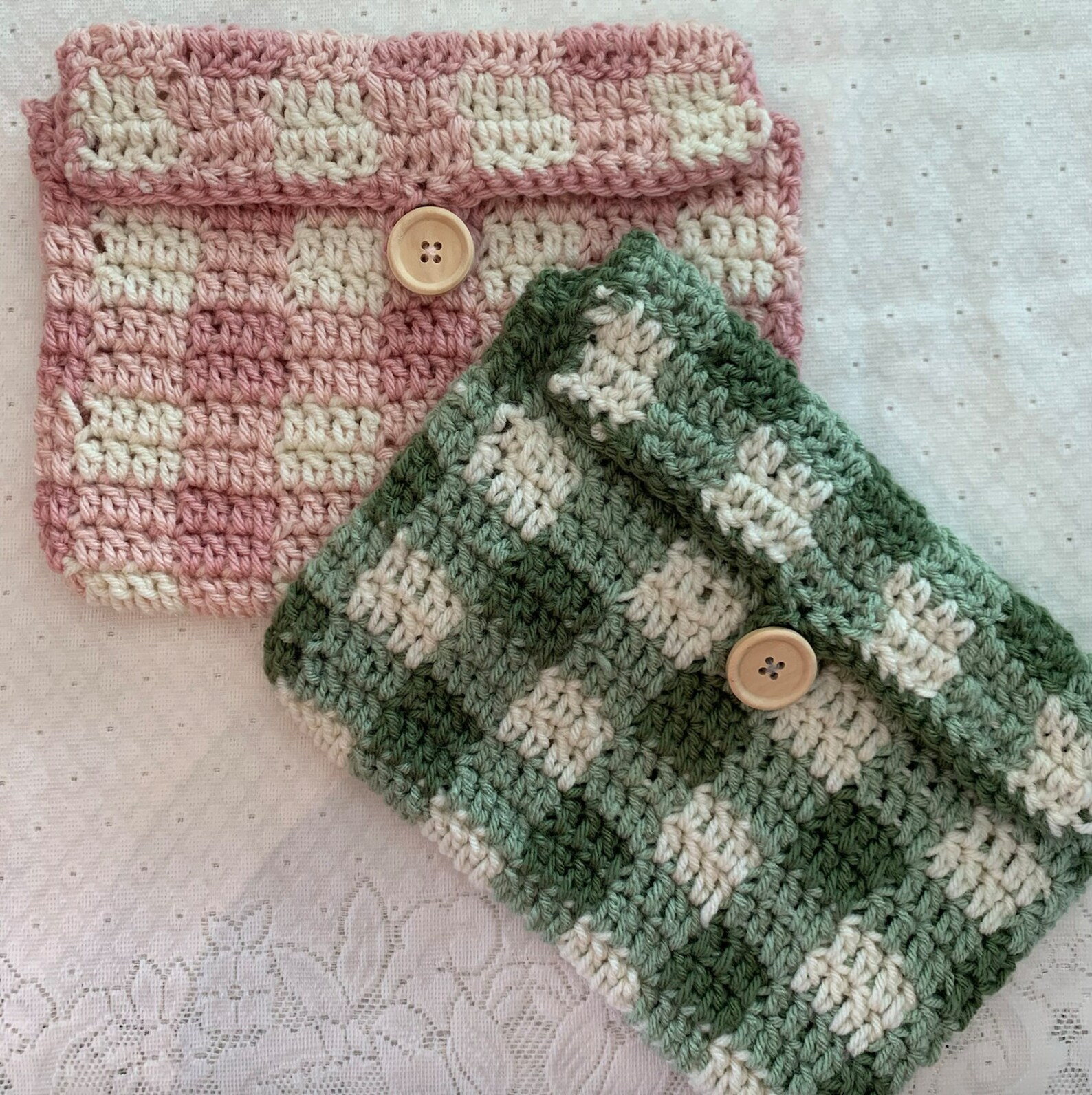Crochet Book Bag Sage-green Book Pouch Pink Book Sleeve | Etsy