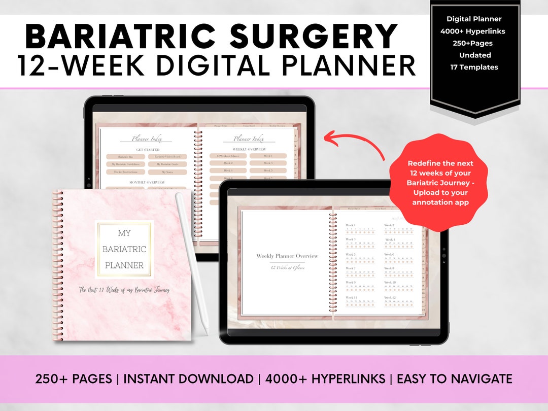 12-WEEK Digital Bariatric Planner, Bariatric Journal, Bariatric Planner ...
