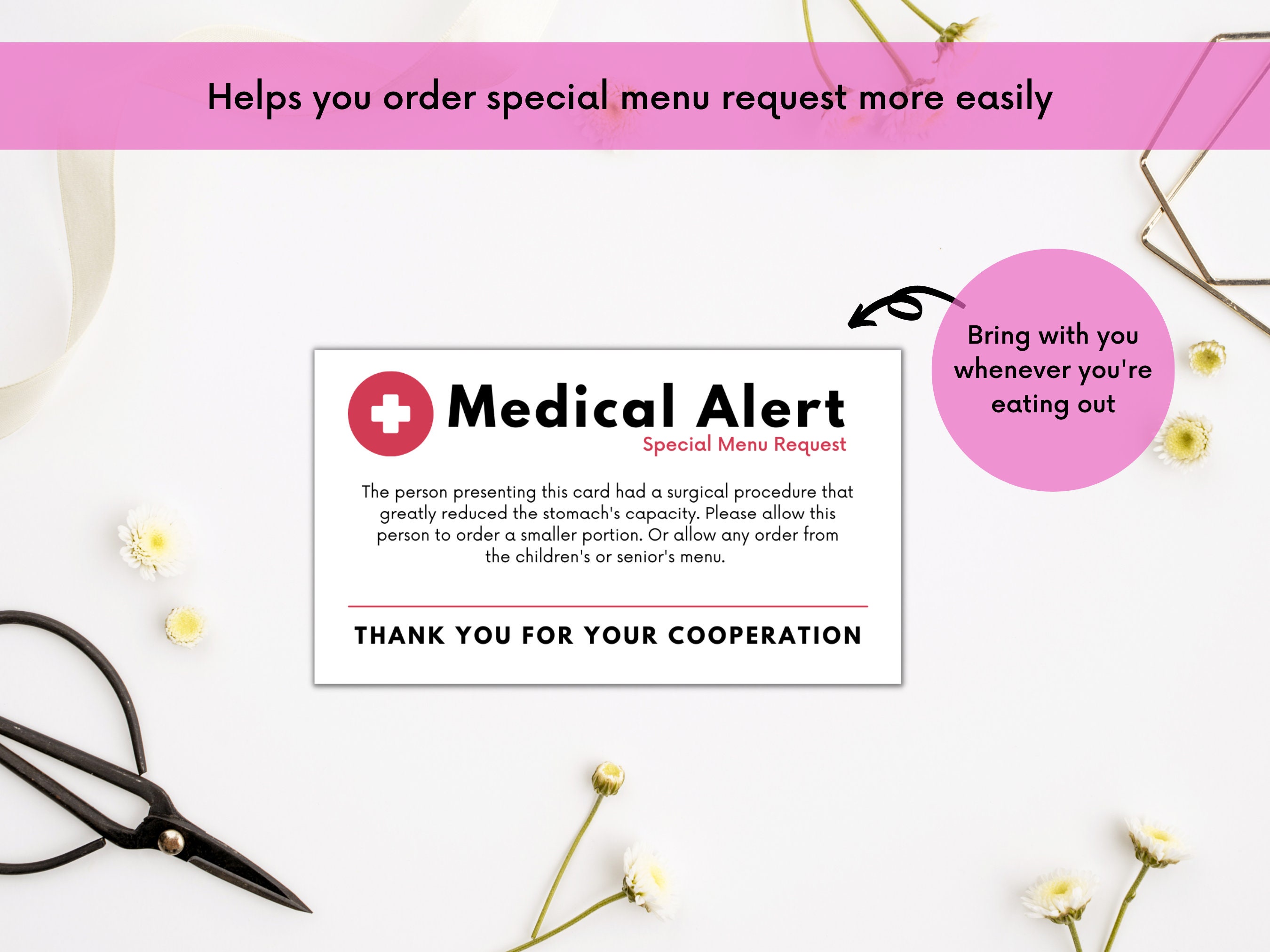 Bariatric Surgery Special Menu Request Printable, Gastric Bypass ...