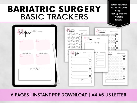 Bariatric Basic Trackers Gastric Bypass and Gastric Sleeve - Etsy