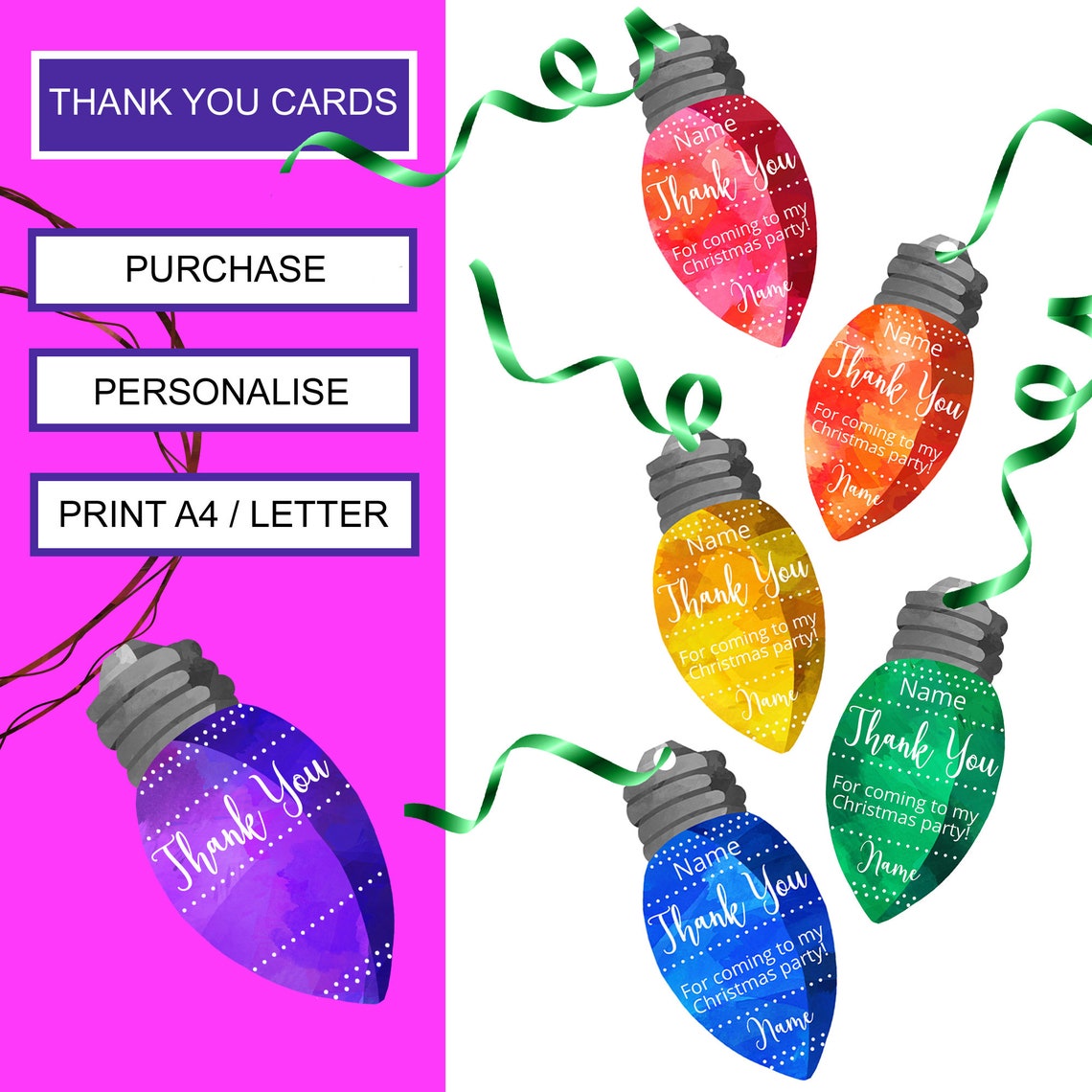Christmas Lights Themed Party Printables Editable Rainbow Xmas Party christmas-lights-themed-party-printables-editable-rainbow-xmas-party