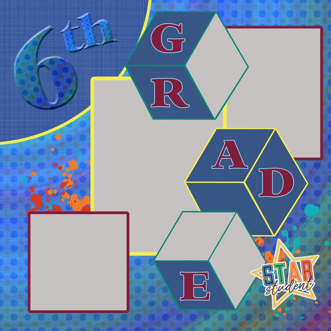VQ Creations Sixth Grade Scrapbooking Photoshop Single Page School ...