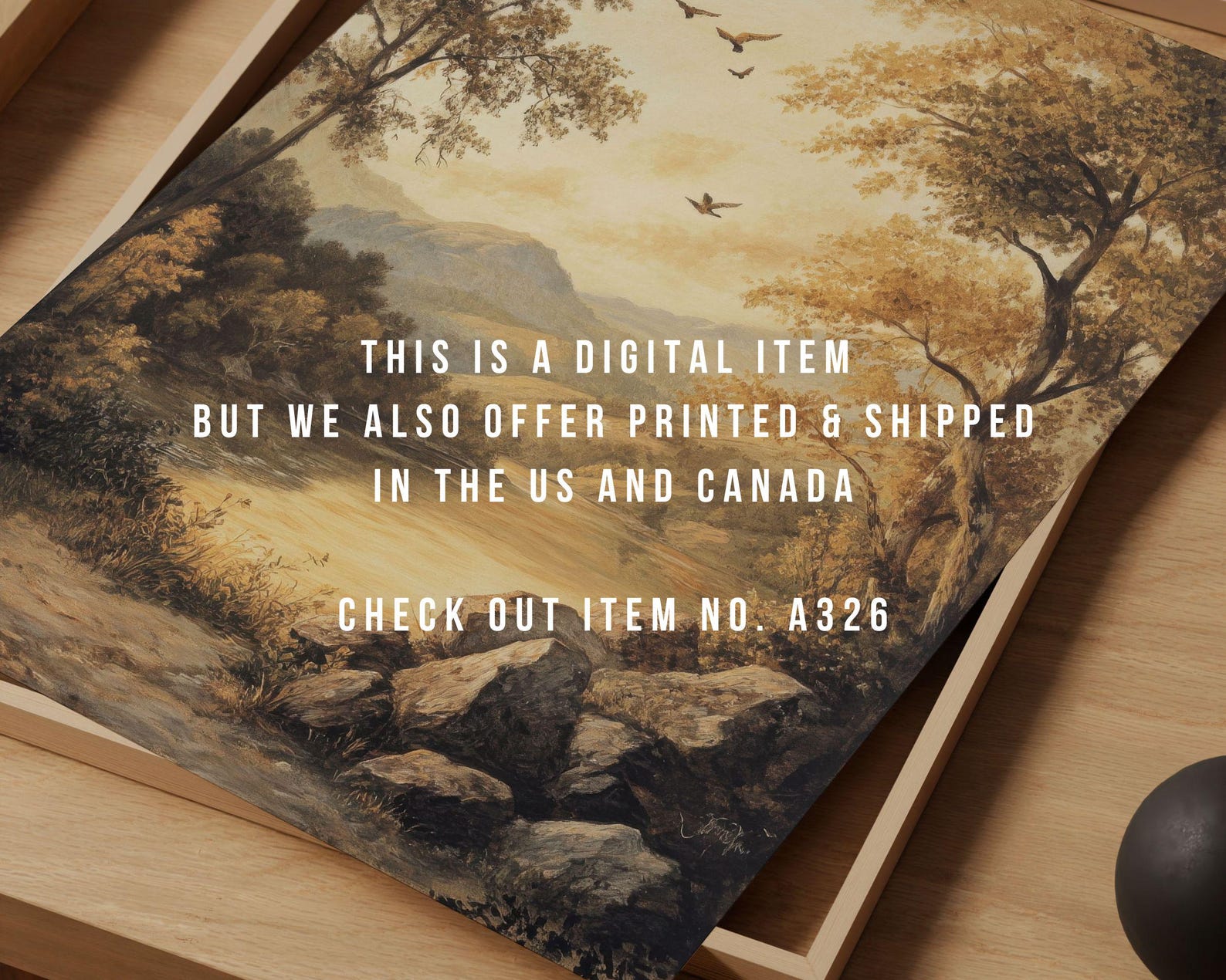 Muted Sepia Autumn Landscape Print Vintage Style Wall Art | Rustic Old ...