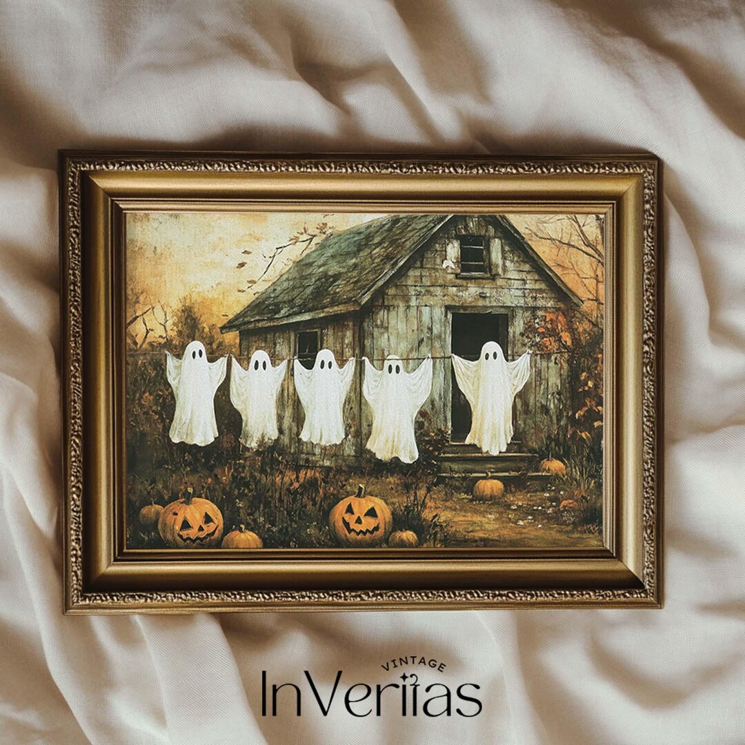 Ghost Laundry Vintage Style Print Halloween Wall Art| Laundry Room ...