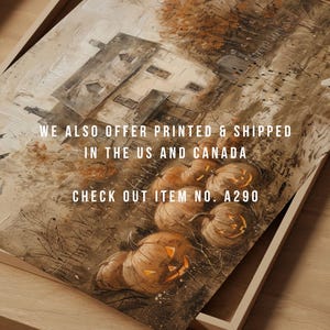 Halloween Farmhouse Spooky Pumpkin Patch Painting Vintage Wall Art ...