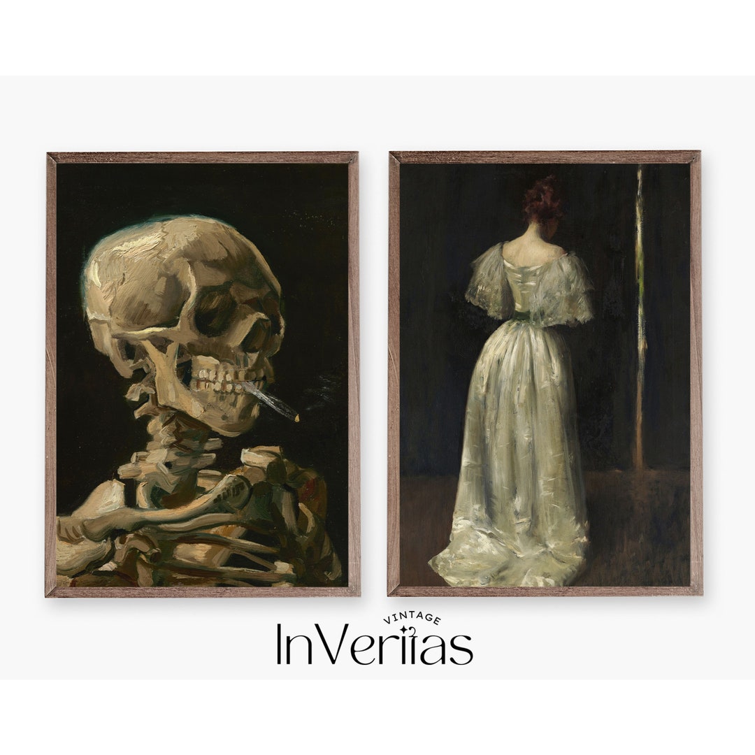 Set of 2 Moody Dark Academia Prints | Gothic Room Decor | Dark Art Set ...