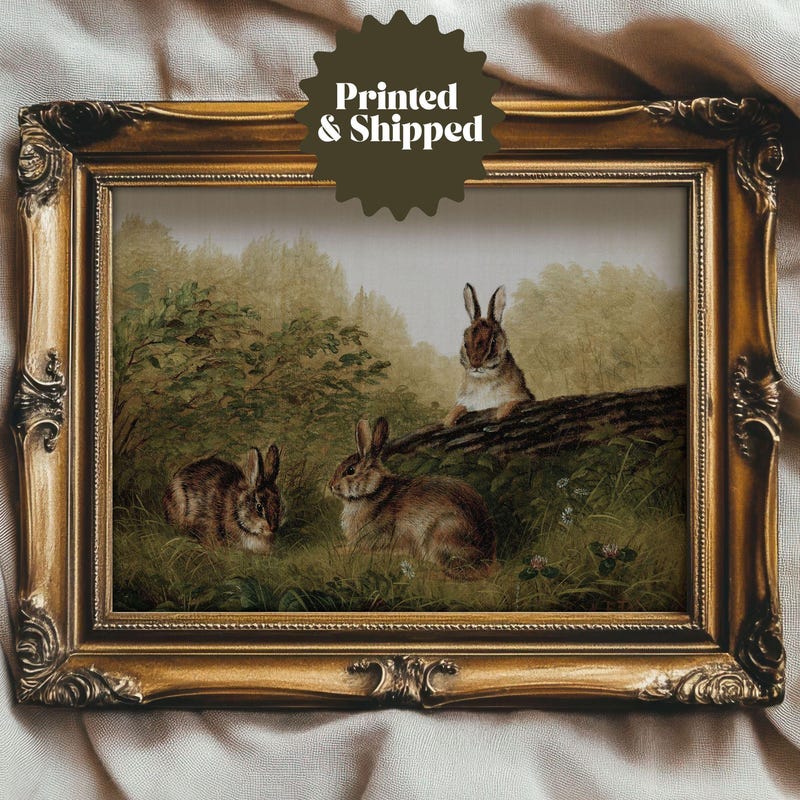 Vintage Bunny Print - Etsy