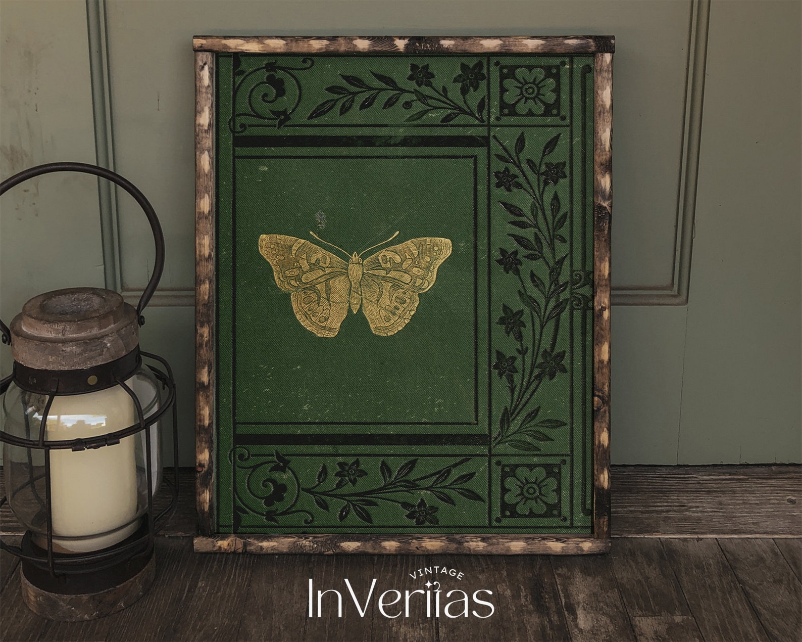 Emerald Green Old Bookcover Art Print Eclectic Vintage Decor - Etsy