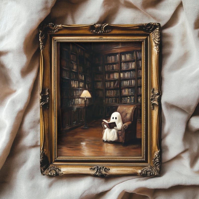 Ghost in Library - Etsy