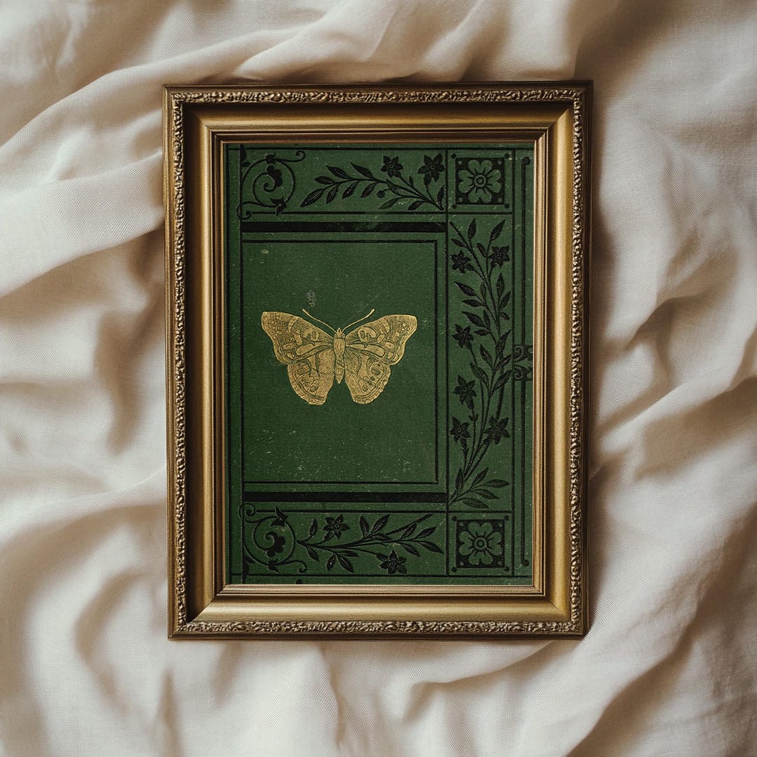 Emerald Green Old Bookcover Art Print | Eclectic Vintage Decor ...
