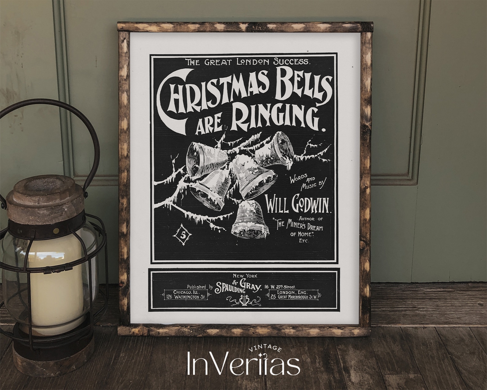 Vintage Black and White Christmas Poster Wall Art | Festive Farmhouse ...