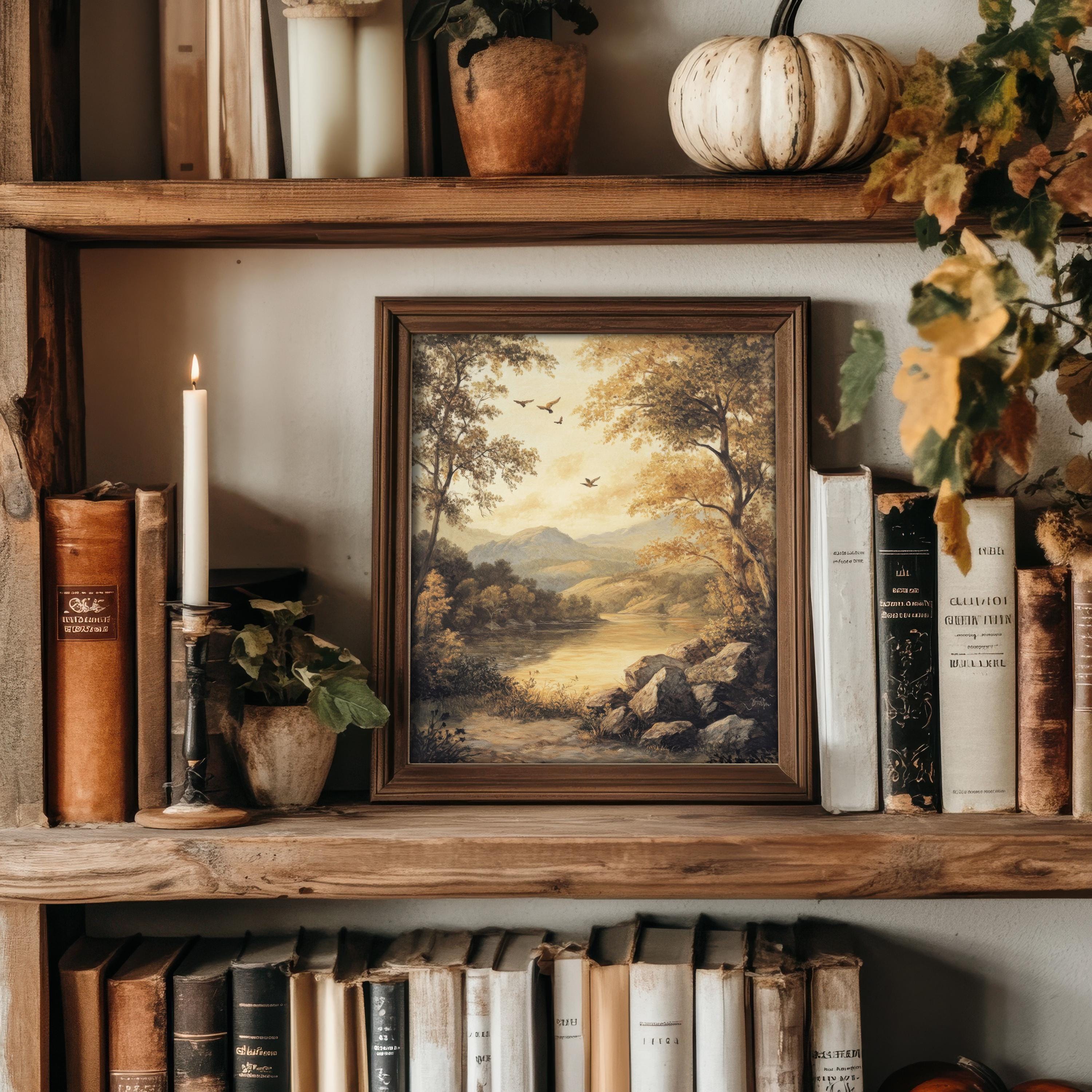 Muted Sepia Autumn Landscape Print Vintage Style Wall Art | Rustic Old ...