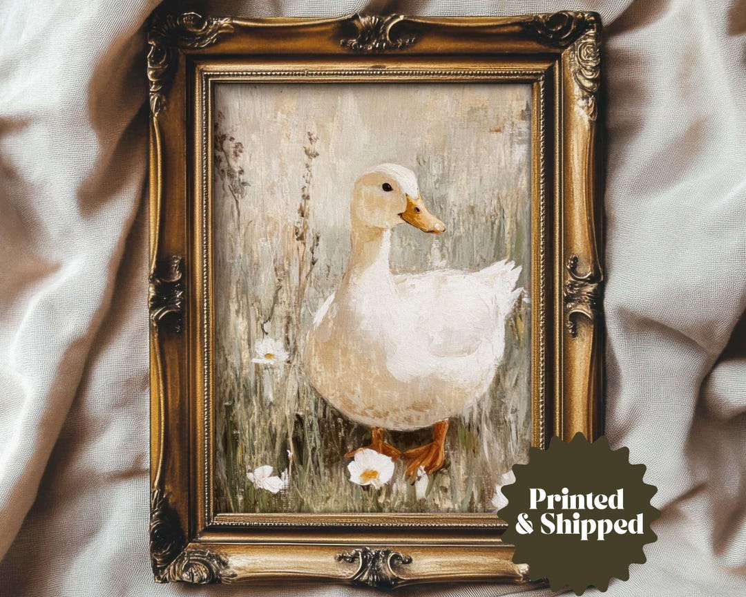 Muted Duck in Spring Print Soft Color Vintage Style Wall Art | Cozy ...
