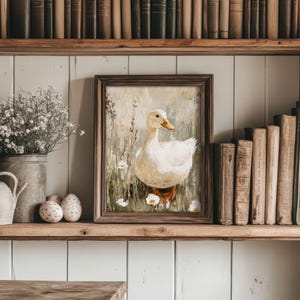 Muted Duck in Spring Print Soft Color Vintage Style Wall Art | Cozy ...