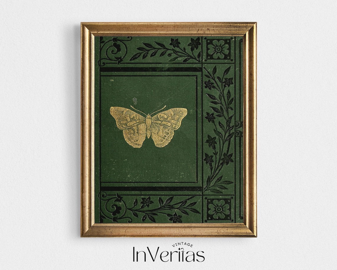 Emerald Green Old Bookcover Art Print Eclectic Vintage Decor - Etsy