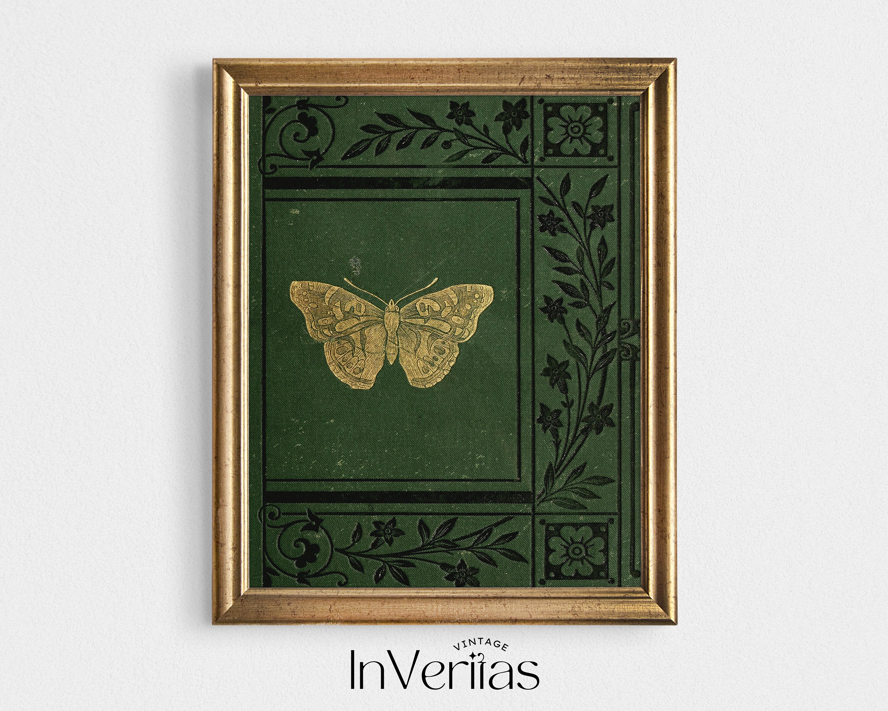 Emerald Green Old Bookcover Art Print Eclectic Vintage Decor - Etsy UK